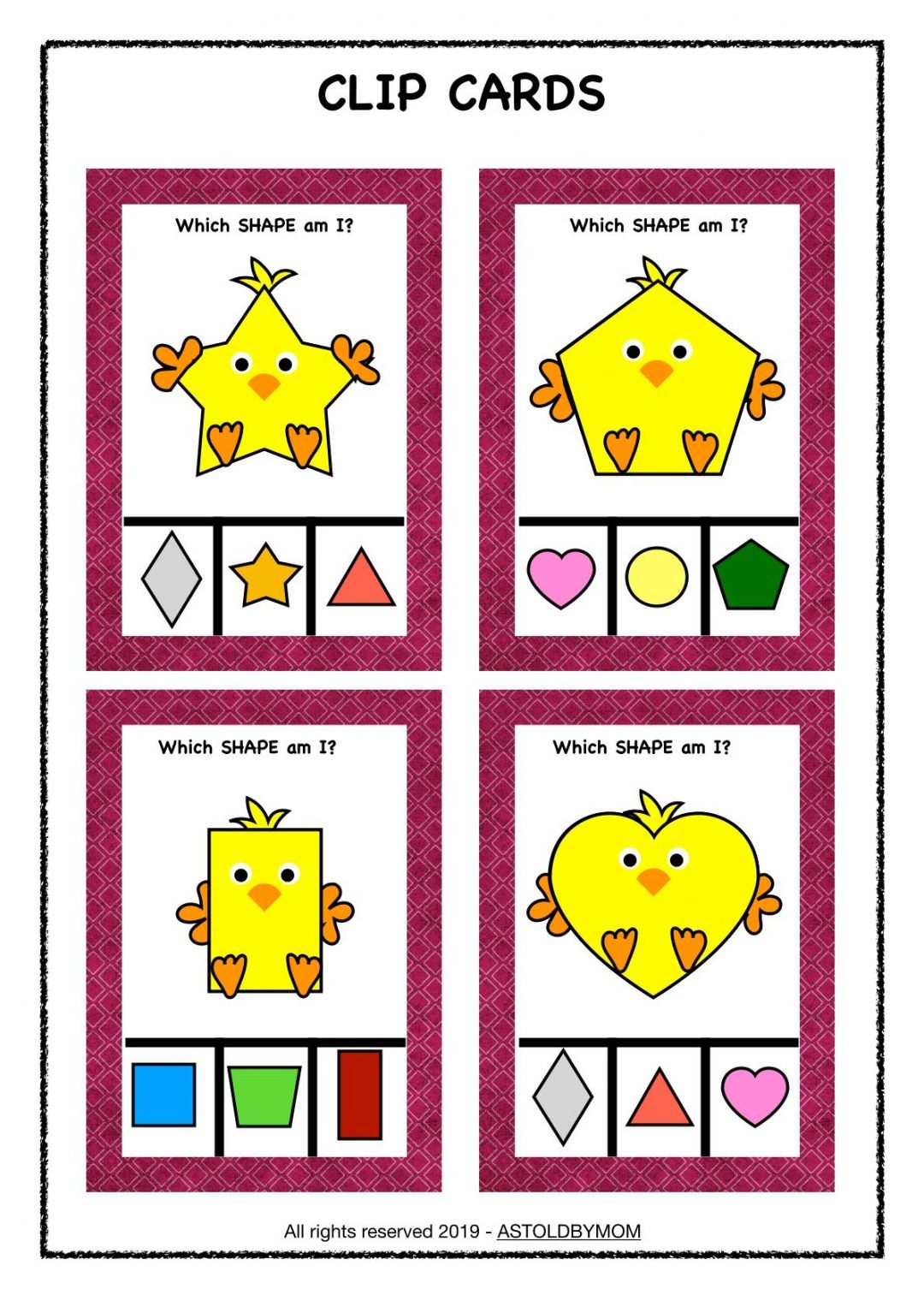 Chicks Shapes Sorting Puzzle - AS TOLD BY MOM