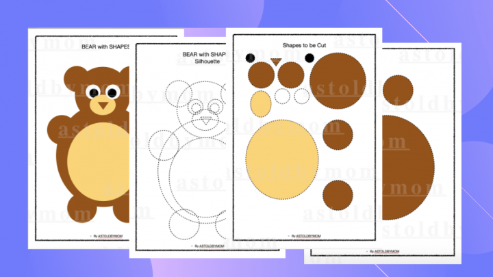 Cut and Paste Shapes Craft - Bear Puzzle - AS TOLD BY MOM