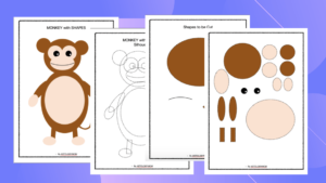 Cut and Paste Shape Craft - Monkey Puzzle - AS TOLD BY MOM