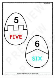 Egg Number Name Puzzle - KG and Grade 1 Kids - AS TOLD BY MOM