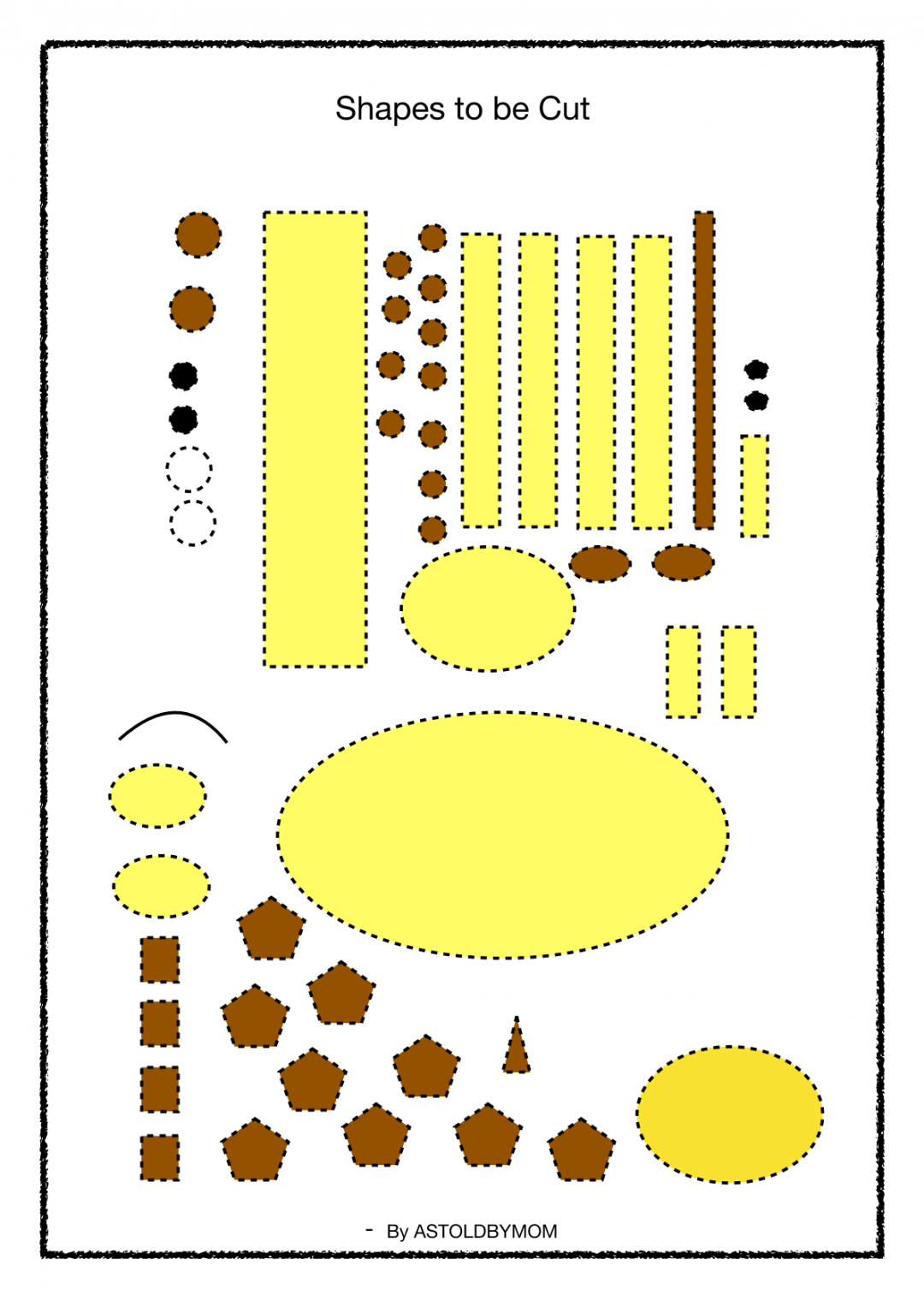 Cut and Paste Shape Puzzle - GIRAFFE Craft - AS TOLD BY MOM