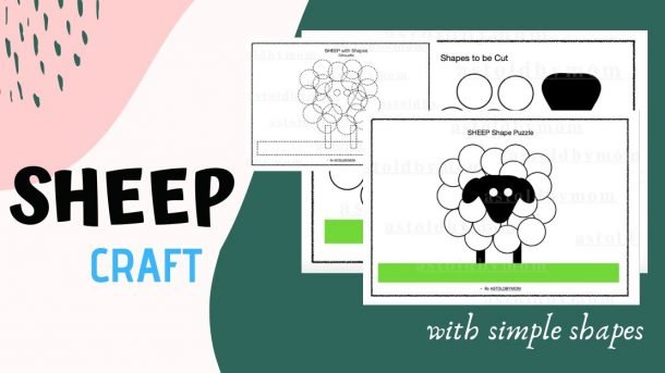 Cut and Paste Shape Puzzle - Sheep Puzzle - AS TOLD BY MOM