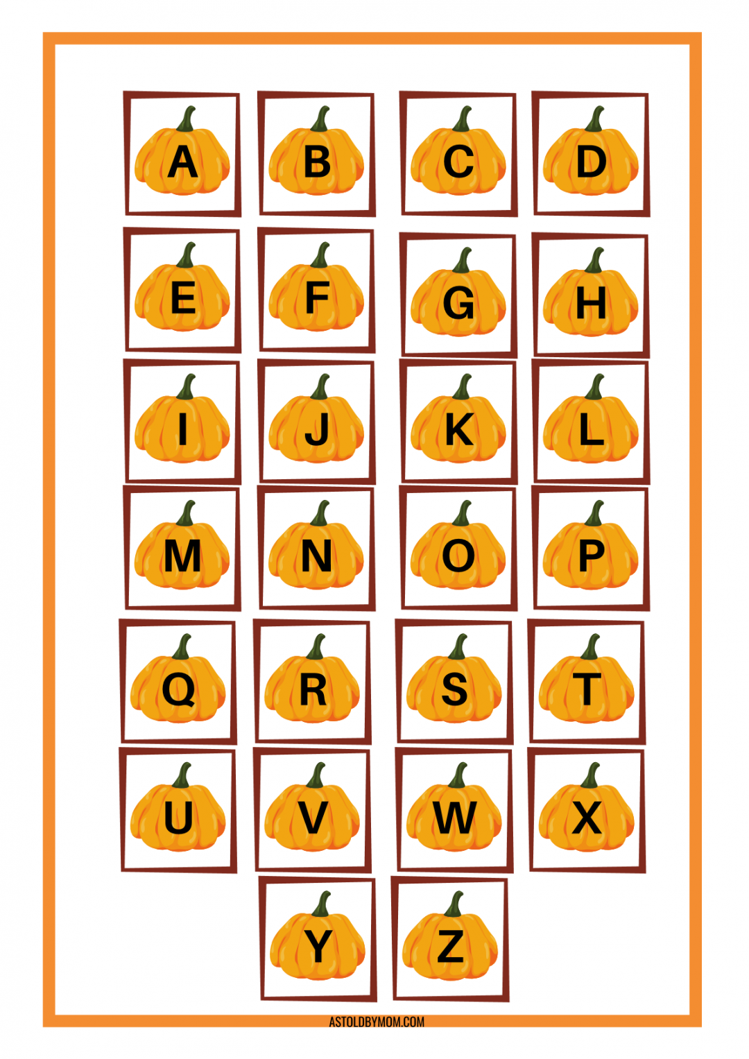 Halloween Alphabets Cards - As Told By Mom
