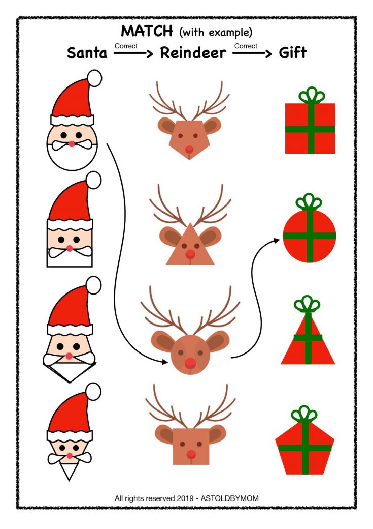 Shape Sorting Activity - (Christmas Theme) SANTA, XMAS Trees n More ...