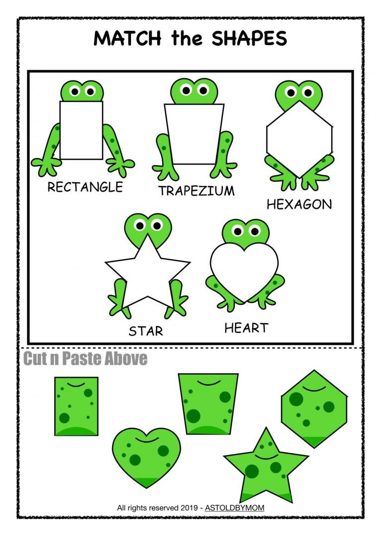 Frog Theme Shape Sorting Activity - 10 Posters - AS TOLD BY MOM