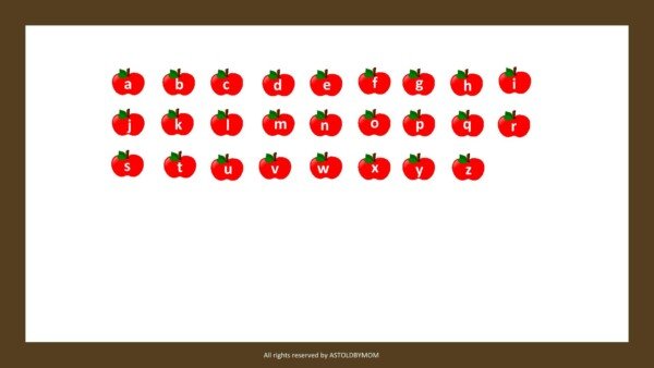 Apple Alphabets Orchard- Learn Capital and Small Letters - AS TOLD BY MOM