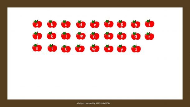 Apple Alphabets Orchard- Learn Capital and Small Letters - AS TOLD BY MOM