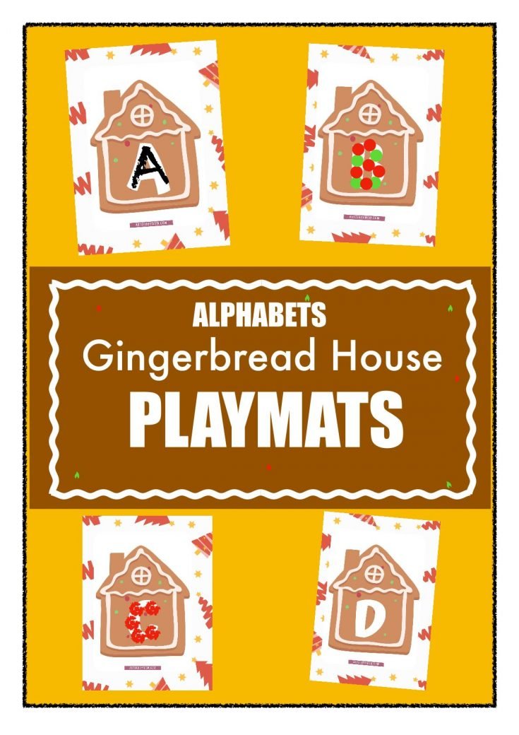 Gingerbread House Alphabets Flash Cards & Playmats - AS TOLD BY MOM