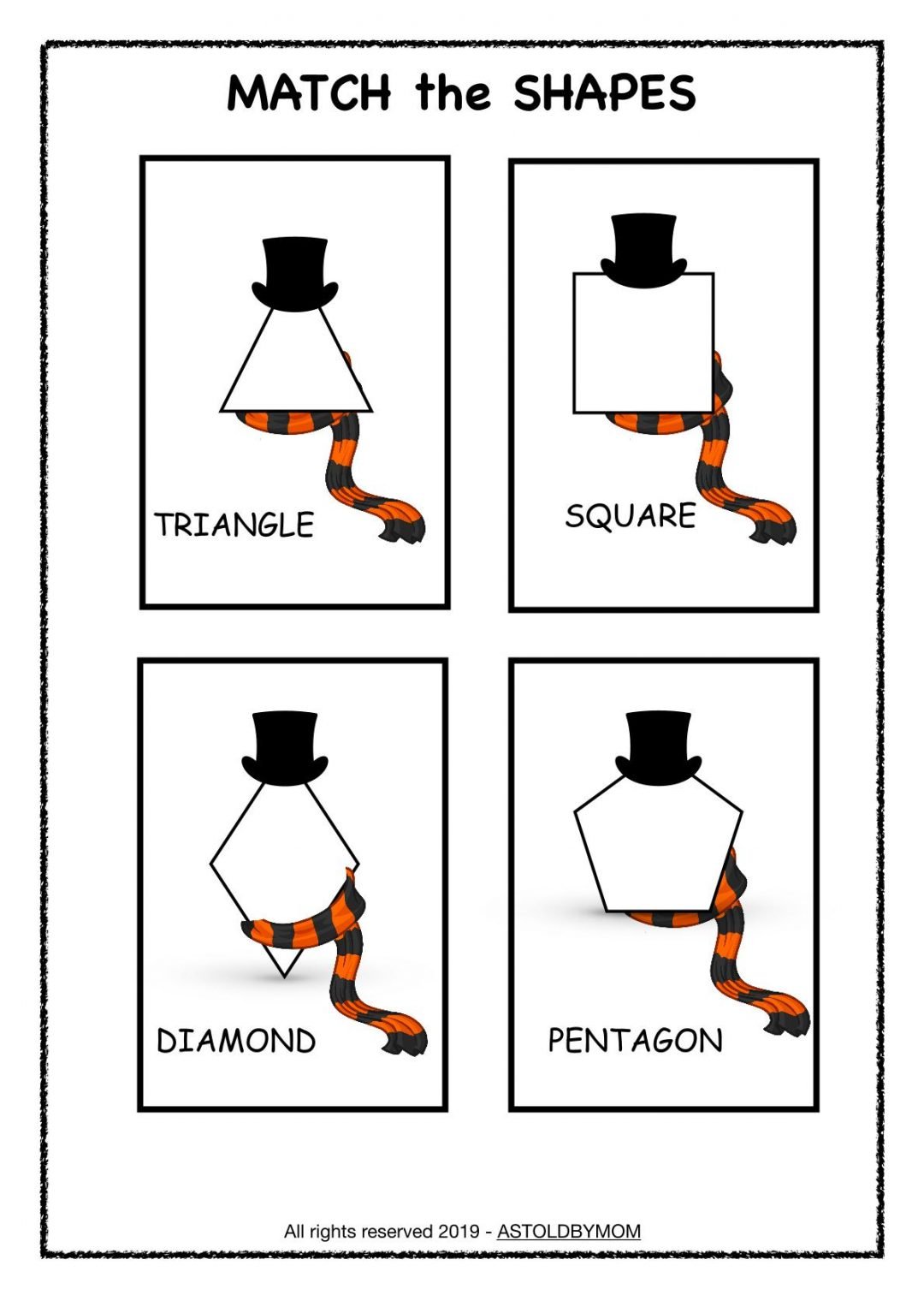 Snowman Shape Sorting Activity - AS TOLD BY MOM