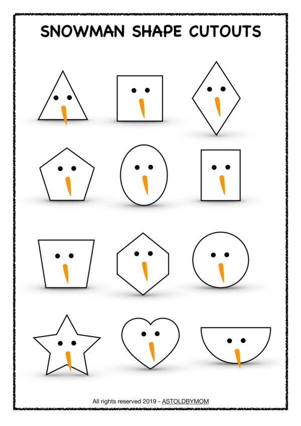 Snowman Shape Sorting Activity - AS TOLD BY MOM
