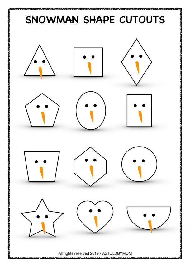 Snowman Shape Sorting Activity - As Told By Mom