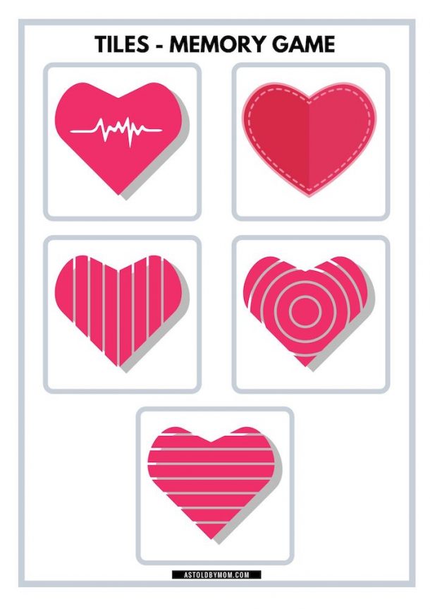 Heart Tiles - Valentine's Month Games - As Told By Mom