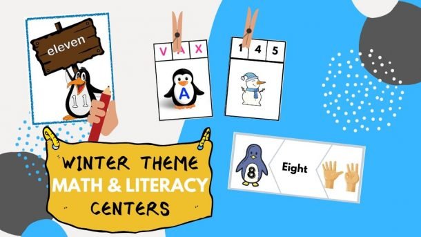 Winter Theme Math & Literacy Centers - AS TOLD BY MOM