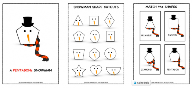 Snowman Shape Sorting Activity - AS TOLD BY MOM