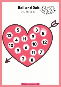 Roll and Dab Games with Valentine Theme - AS TOLD BY MOM