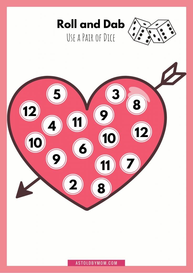Roll and Dab Games with Valentine Theme - AS TOLD BY MOM