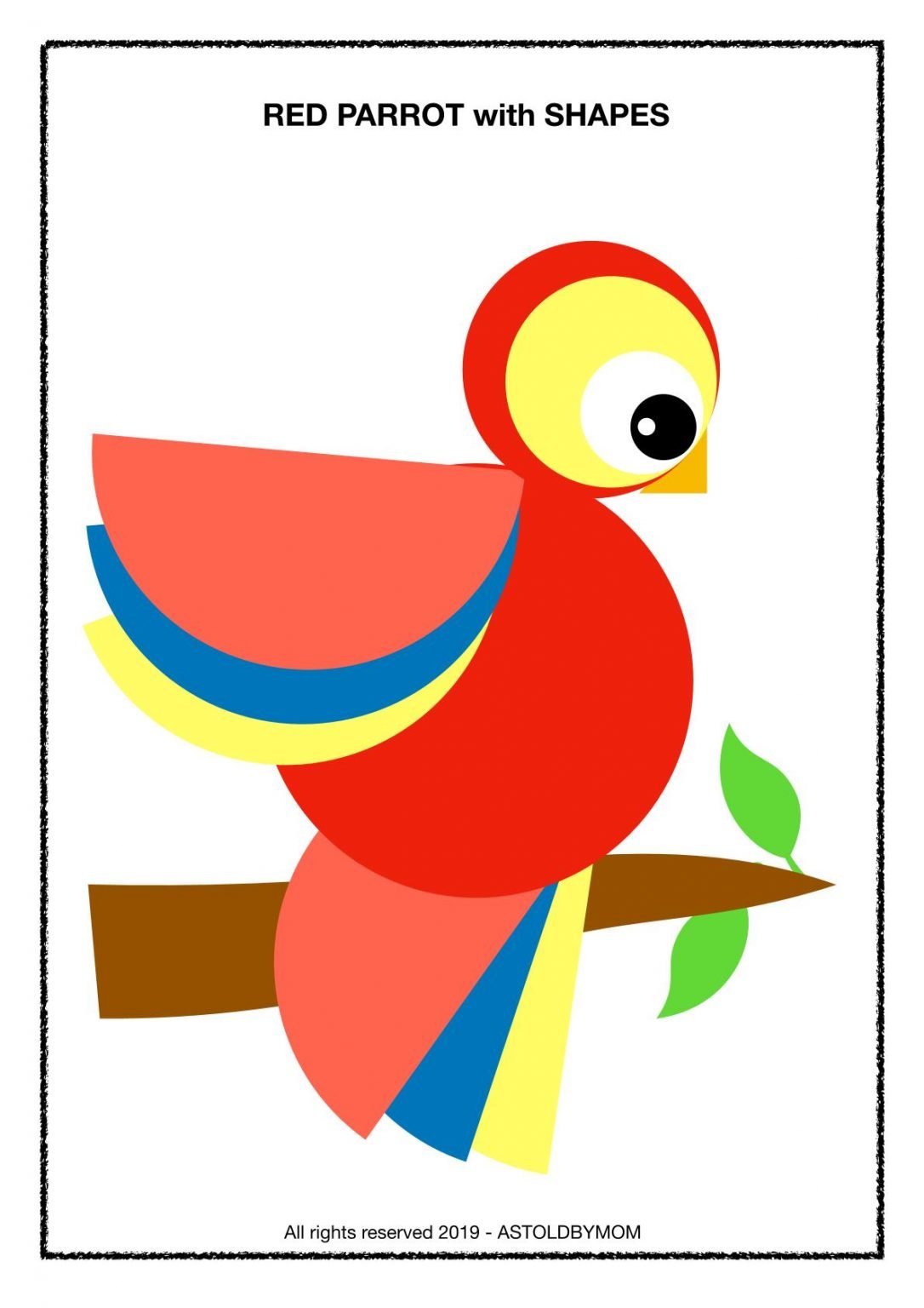 Parrots Craft - No Preparation Cut and Paste Shape Puzzle - AS TOLD BY MOM