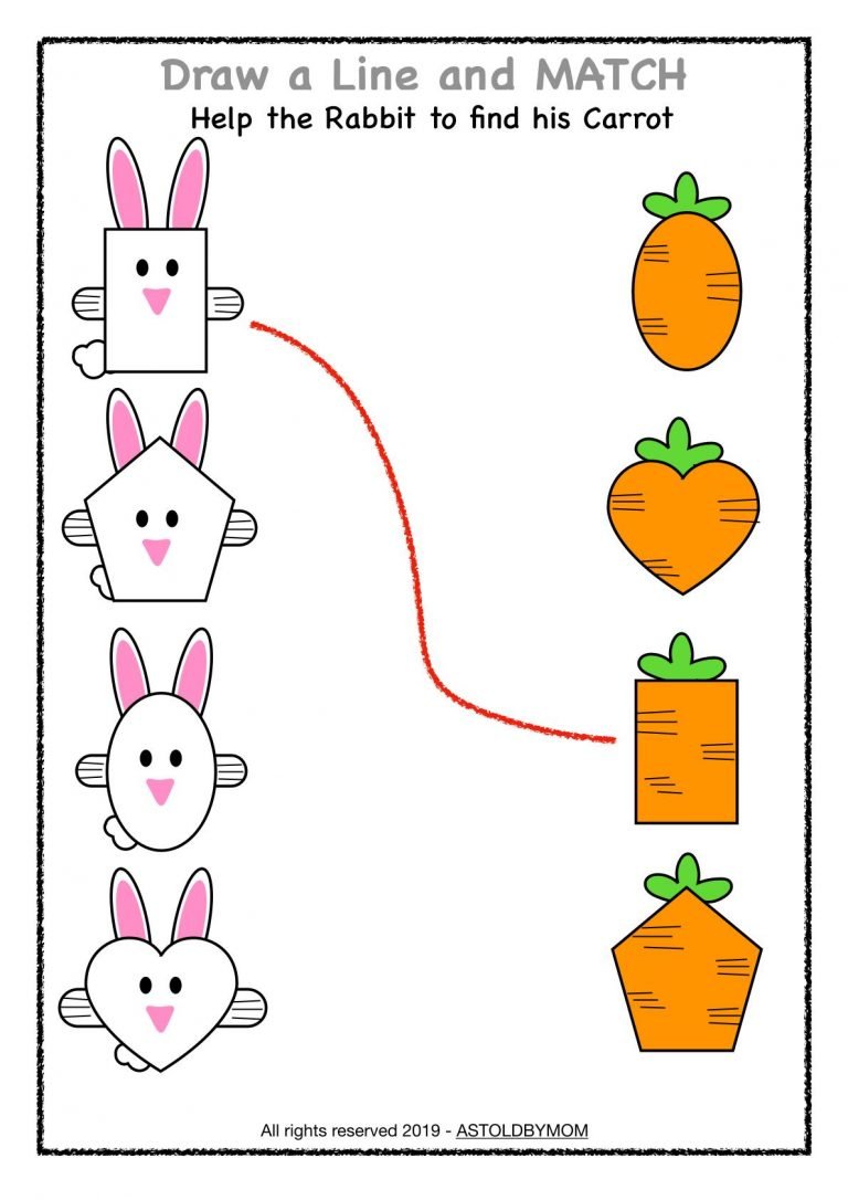 Bunny Theme Shapes Activities & Shape Posters - AS TOLD BY MOM