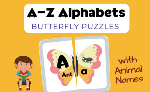 Butterfly Puzzles - Alphabets With Animal Names - AS TOLD BY MOM