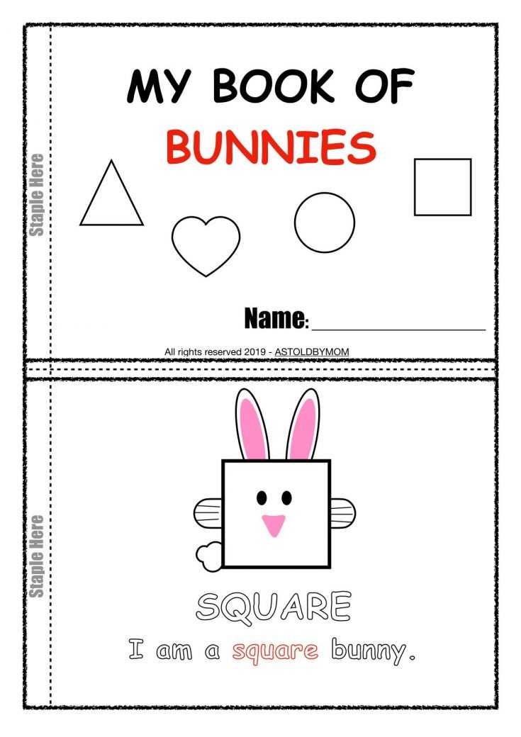 Bunny Theme Shapes Activities & Shape Posters - AS TOLD BY MOM