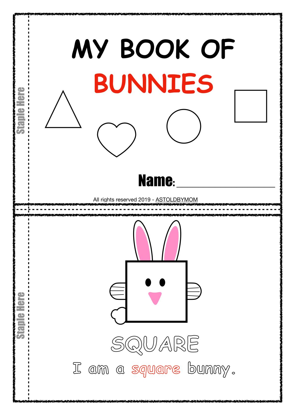 Bunny Theme Shapes Activities & Shape Posters - As Told By Mom