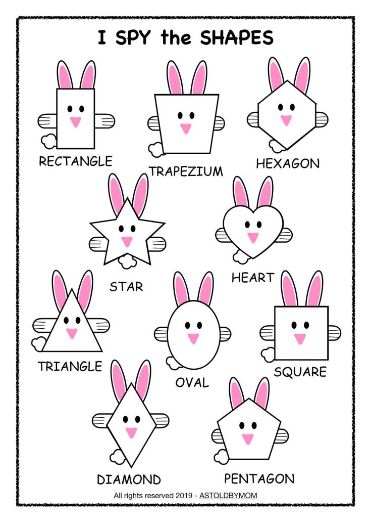Bunny Theme Shapes Activities & Shape Posters - As Told By Mom