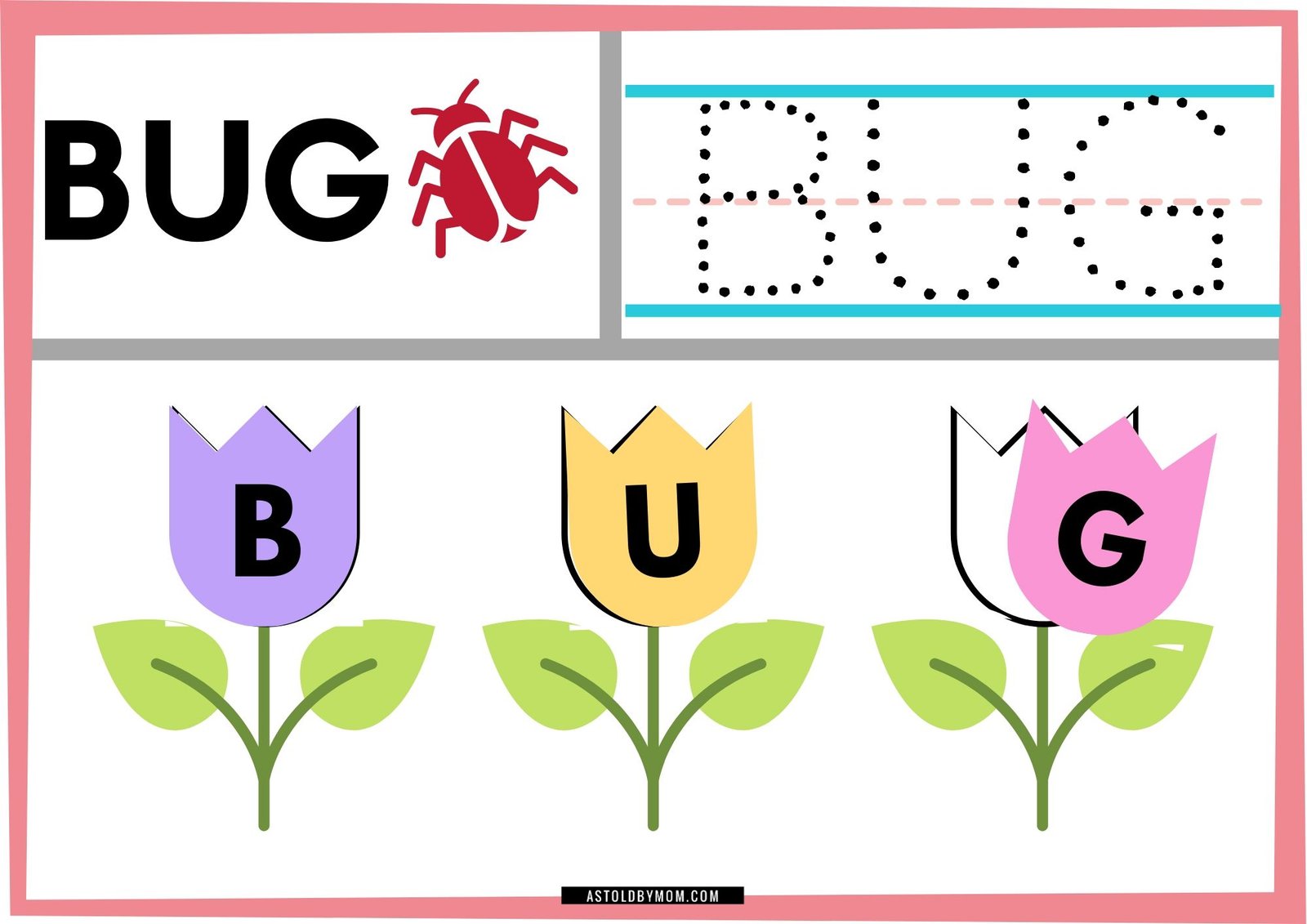 Homeschooling First CVC Words - Reading, Tracing & Writing - AS TOLD BY MOM