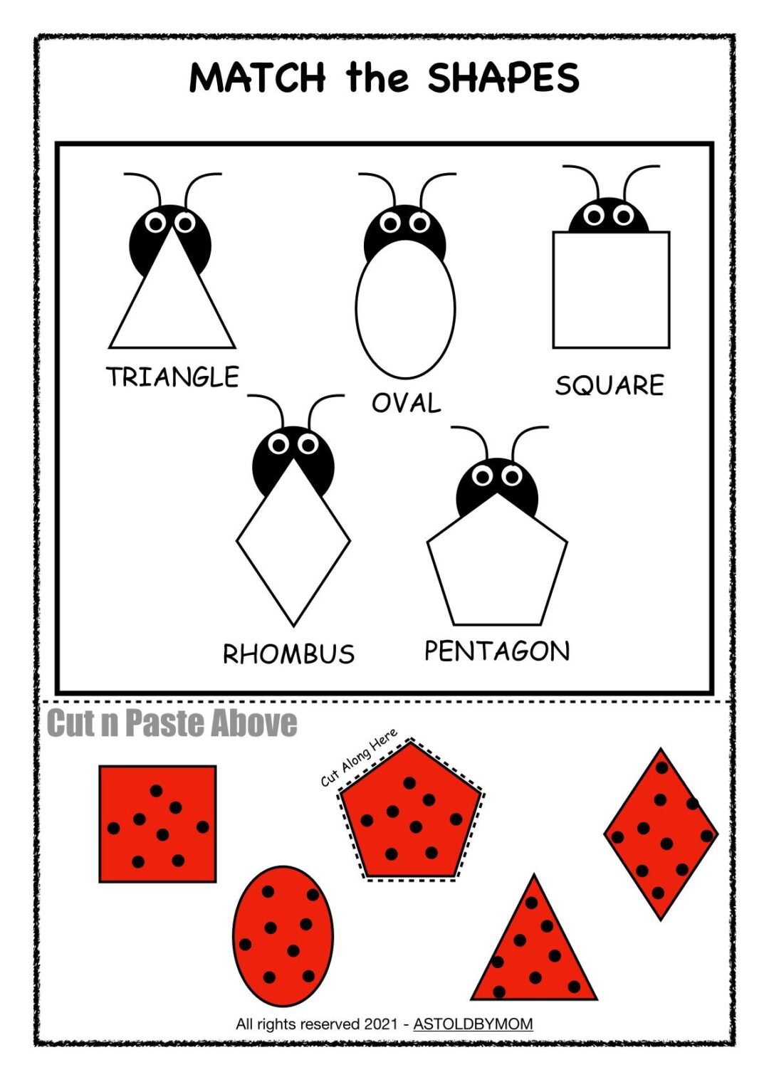 Ladybug Shape Sorting Activity - AS TOLD BY MOM